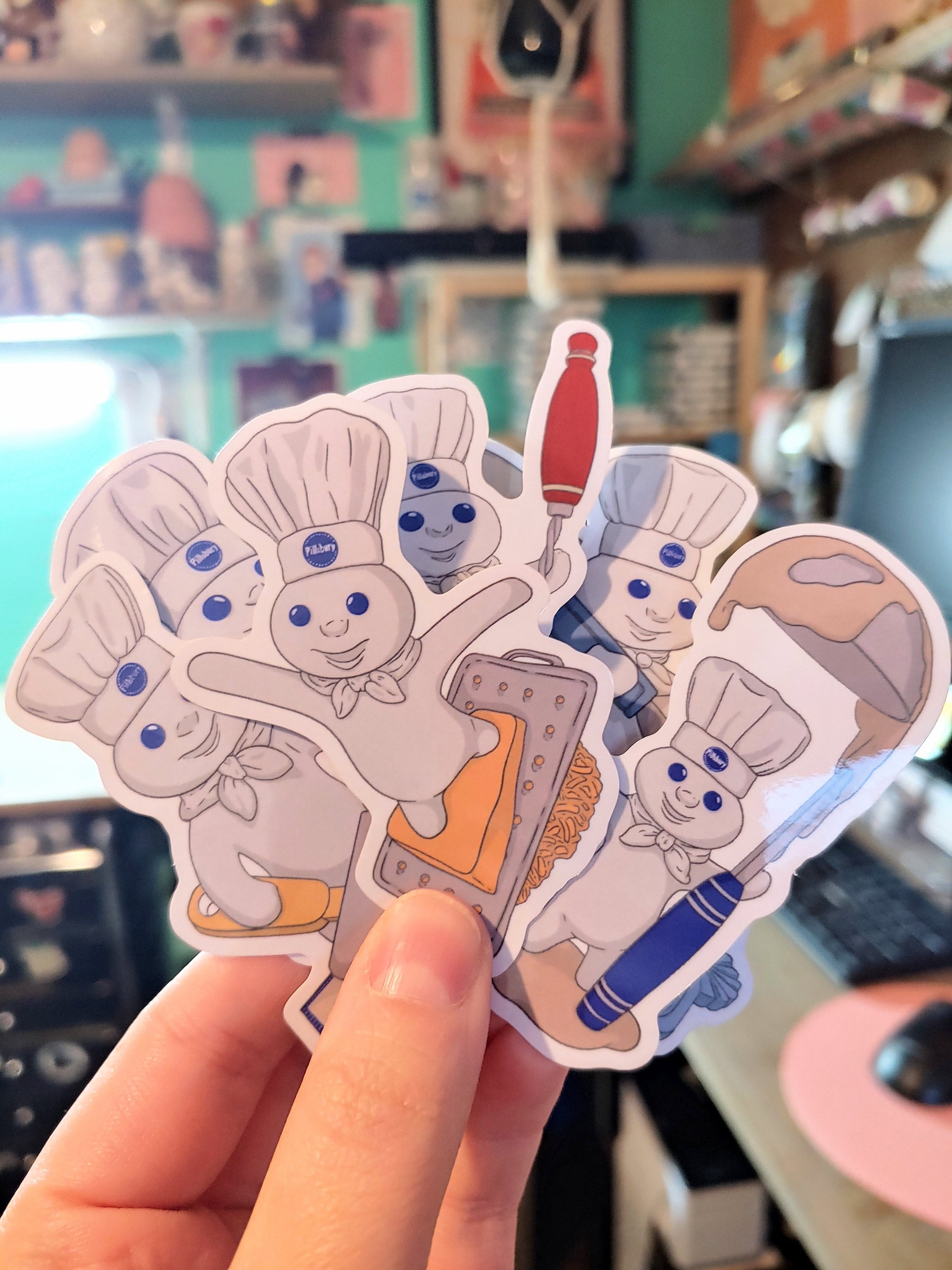 Pillsbury Doughboy Statue Sticker Set - Set of 6 - Vinyl Gloss Stickers ...