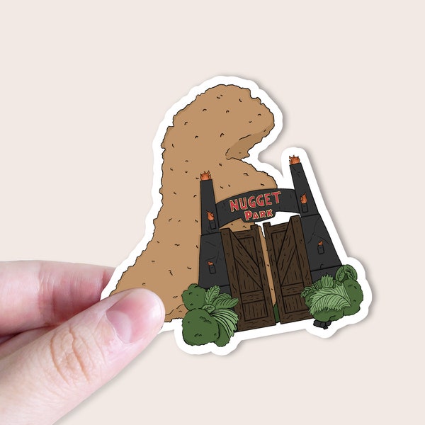 Dinosaur chicken nugget sticker - Etsy Nederland
