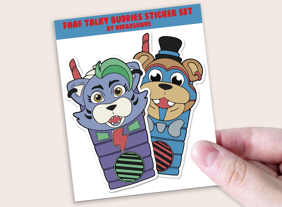 Glamrock Foxy and Freddy Talky Buddies Sticker Set - Laminated Matte ...
