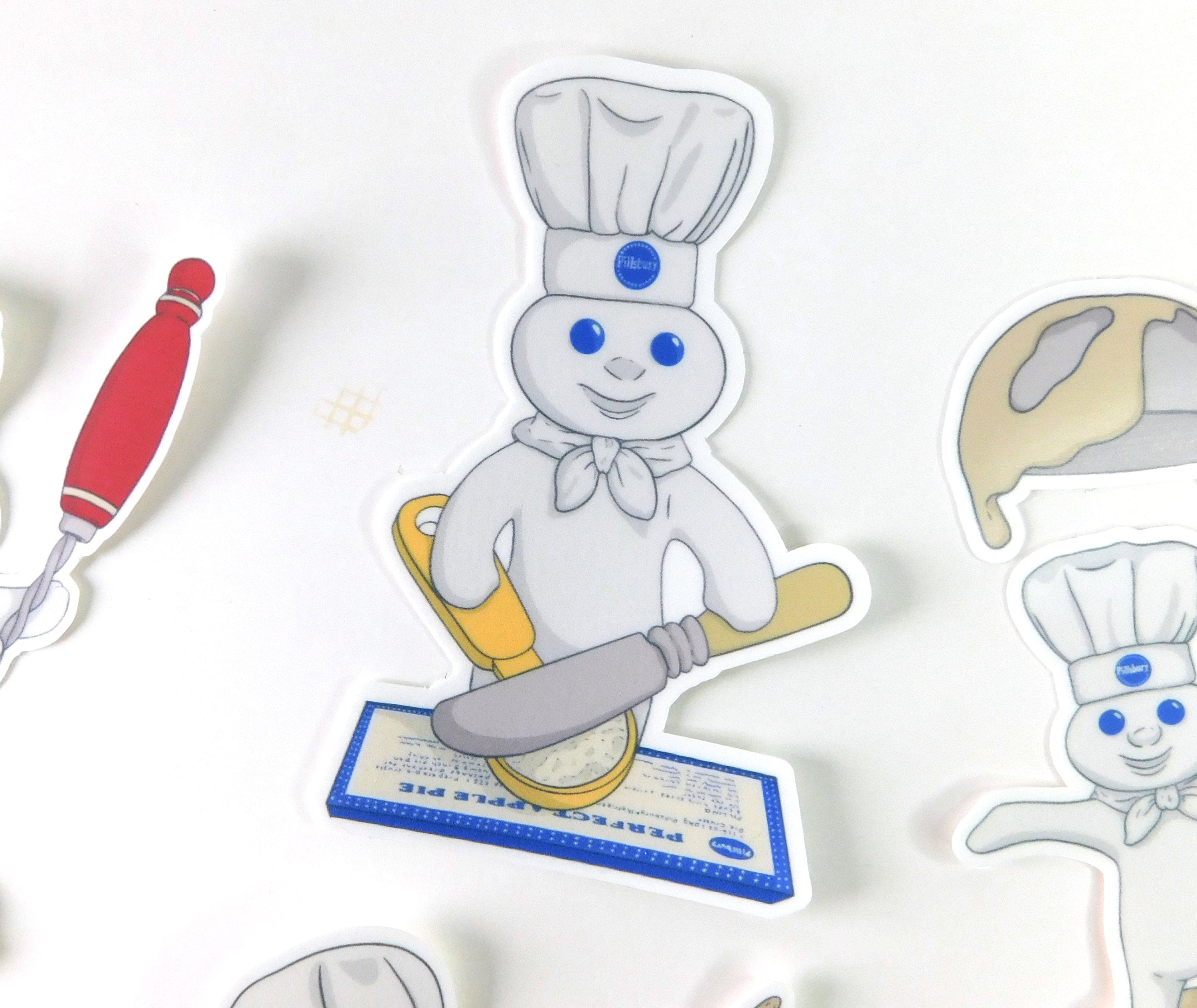 Pillsbury Doughboy Statue Sticker Set Set of 6 Laminated - Etsy UK