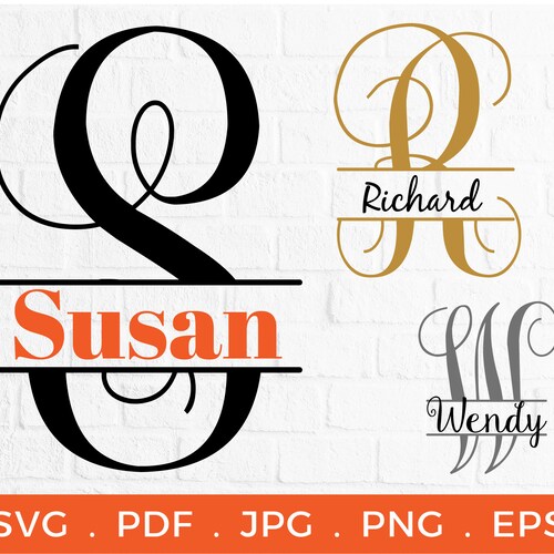 Letter U Split Monogram Digital File - Etsy