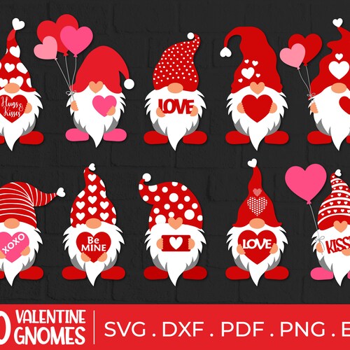 Valentines Day Gnomes SVG Bundle Eps Dxf Ai Png Files - Etsy