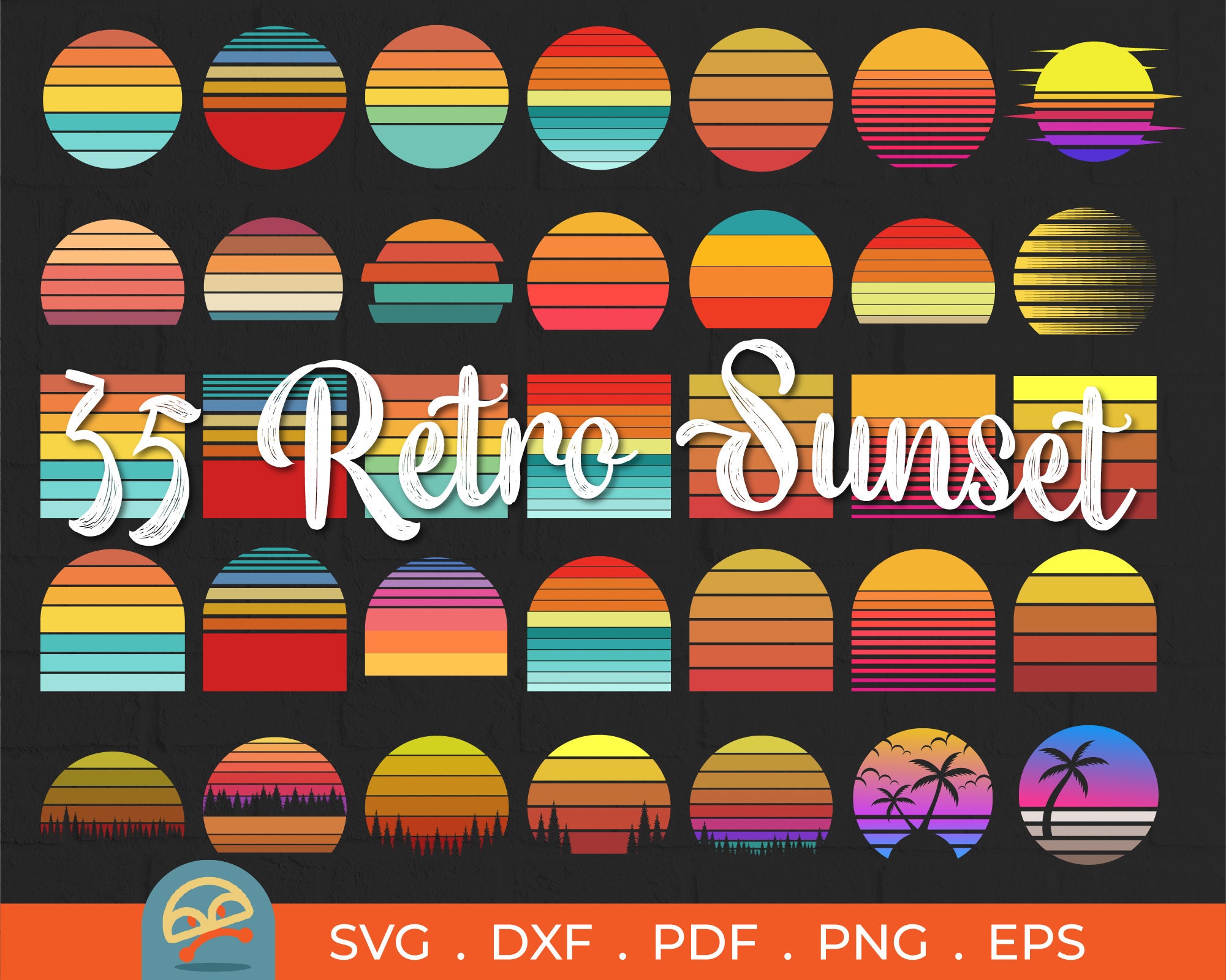 Stencils & Templates Visual Arts Retro 70's Circle Pattern eps png pdf ...