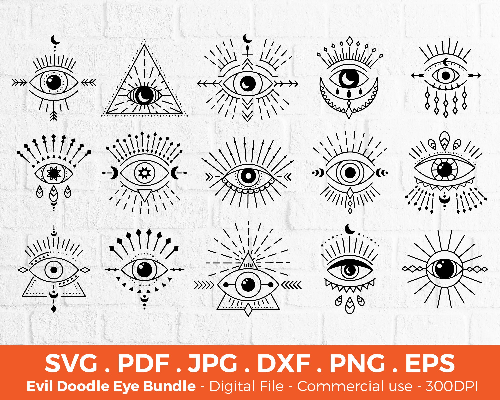 Evil Doodle Eye Svg Bundle Turkish Eye Png Evil Eye Svg Etsy