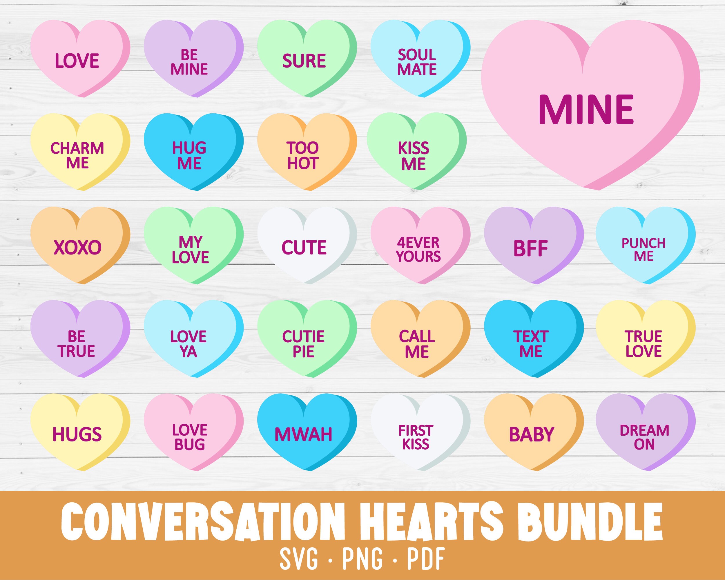 Valentine Candy Hearts Clipart