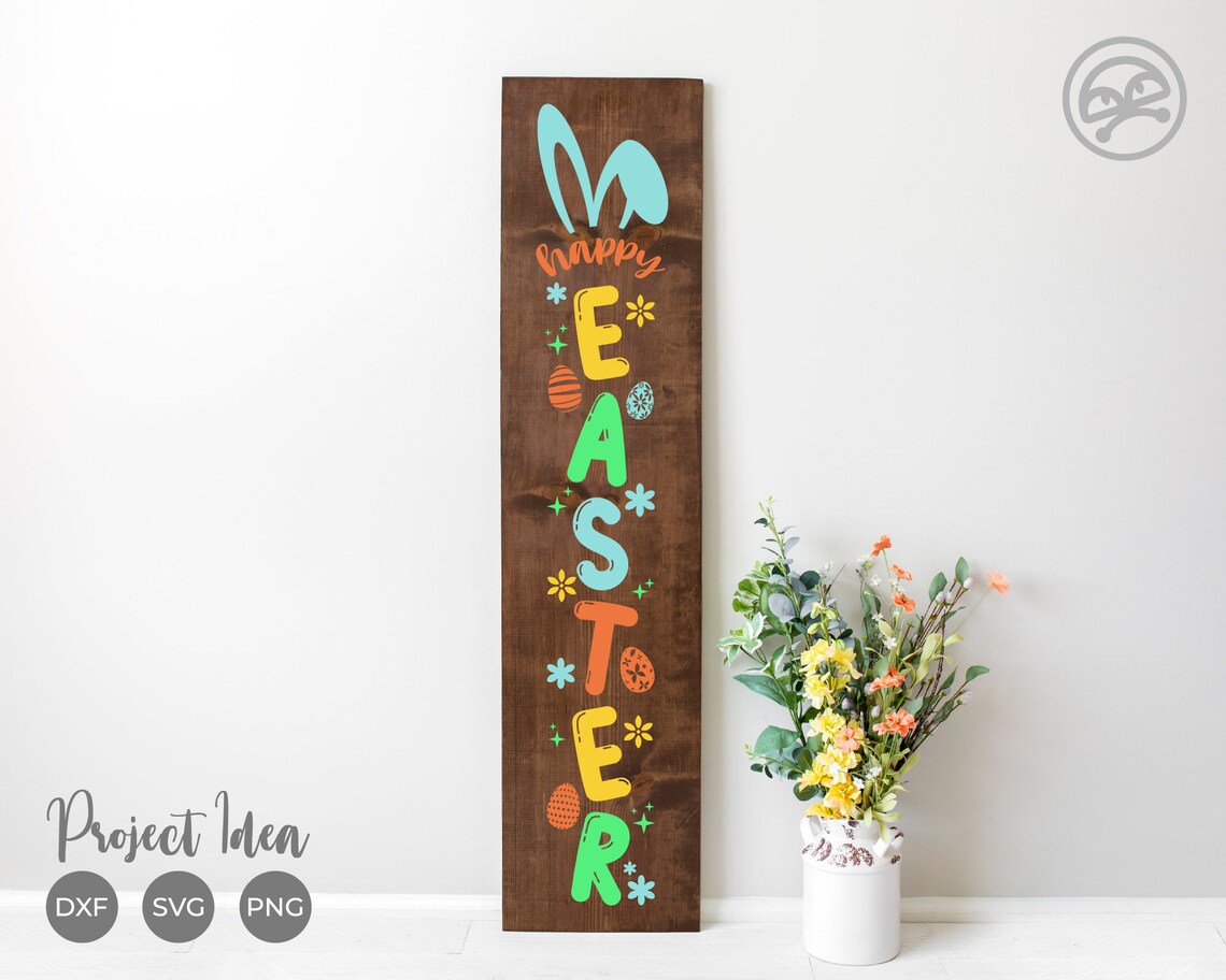 Happy Easter Porch Sign Svg Easter Vertical Sign Svg Easter - Etsy