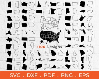 State Outline Art | Etsy