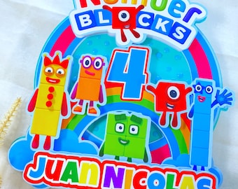 Numberblocks Cake Topper 4 - Etsy