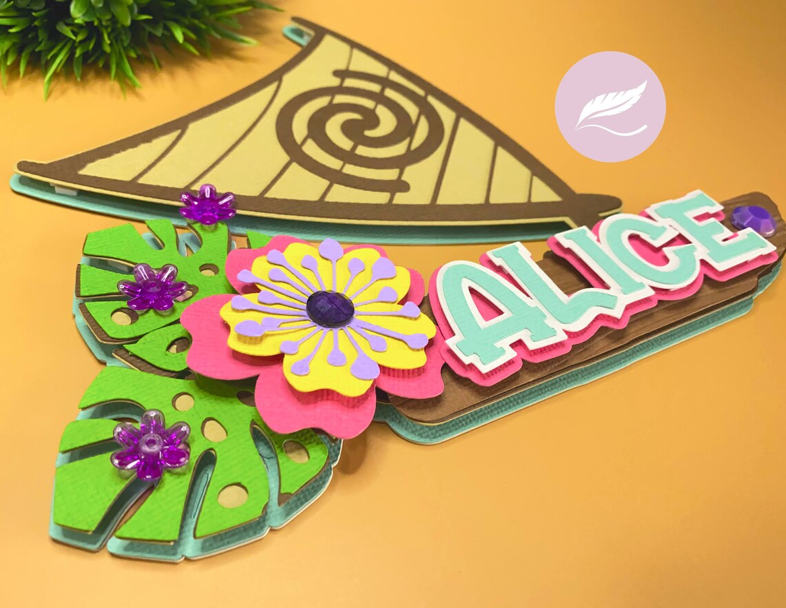 Topper Barco Moana Digital File by Layers SVG PDF studio3 / | Etsy