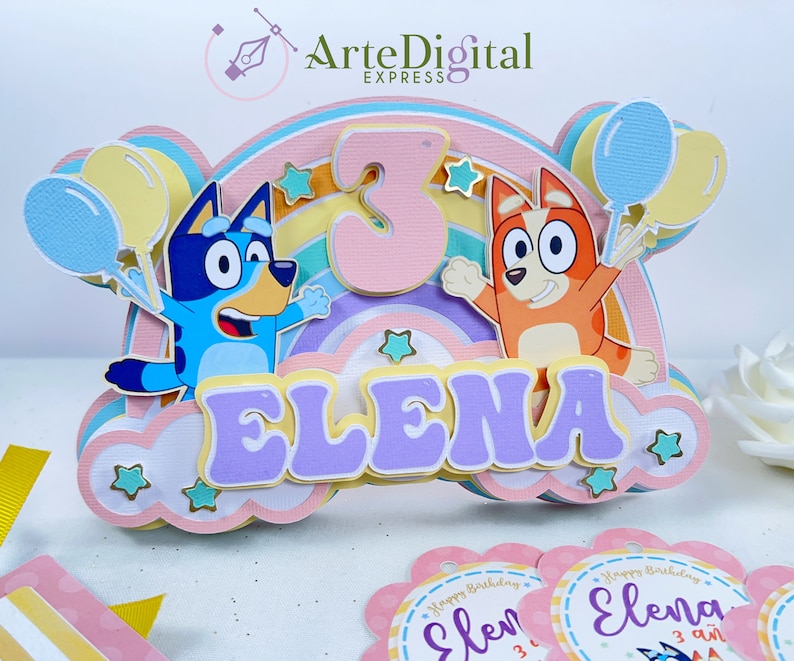 Bluey Cake Topper in Layers INSTANT Download DIGITAL File SVG - Etsy.de