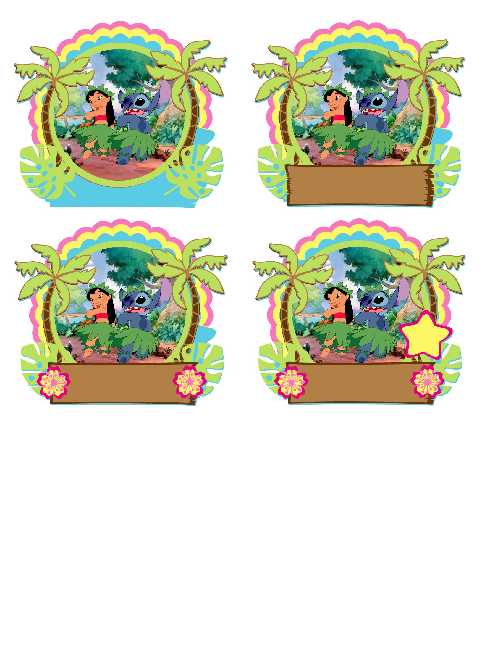 Lilo and Stitch Cake Topper in Layers INSTANT Download DIGITAL - Etsy