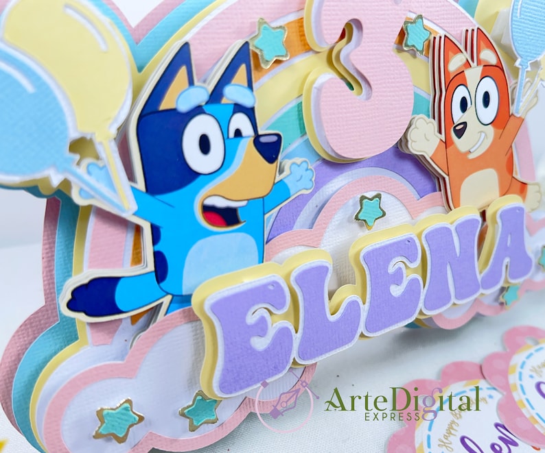 Bluey Cake Topper in Layers INSTANT Download DIGITAL File SVG - Etsy.de