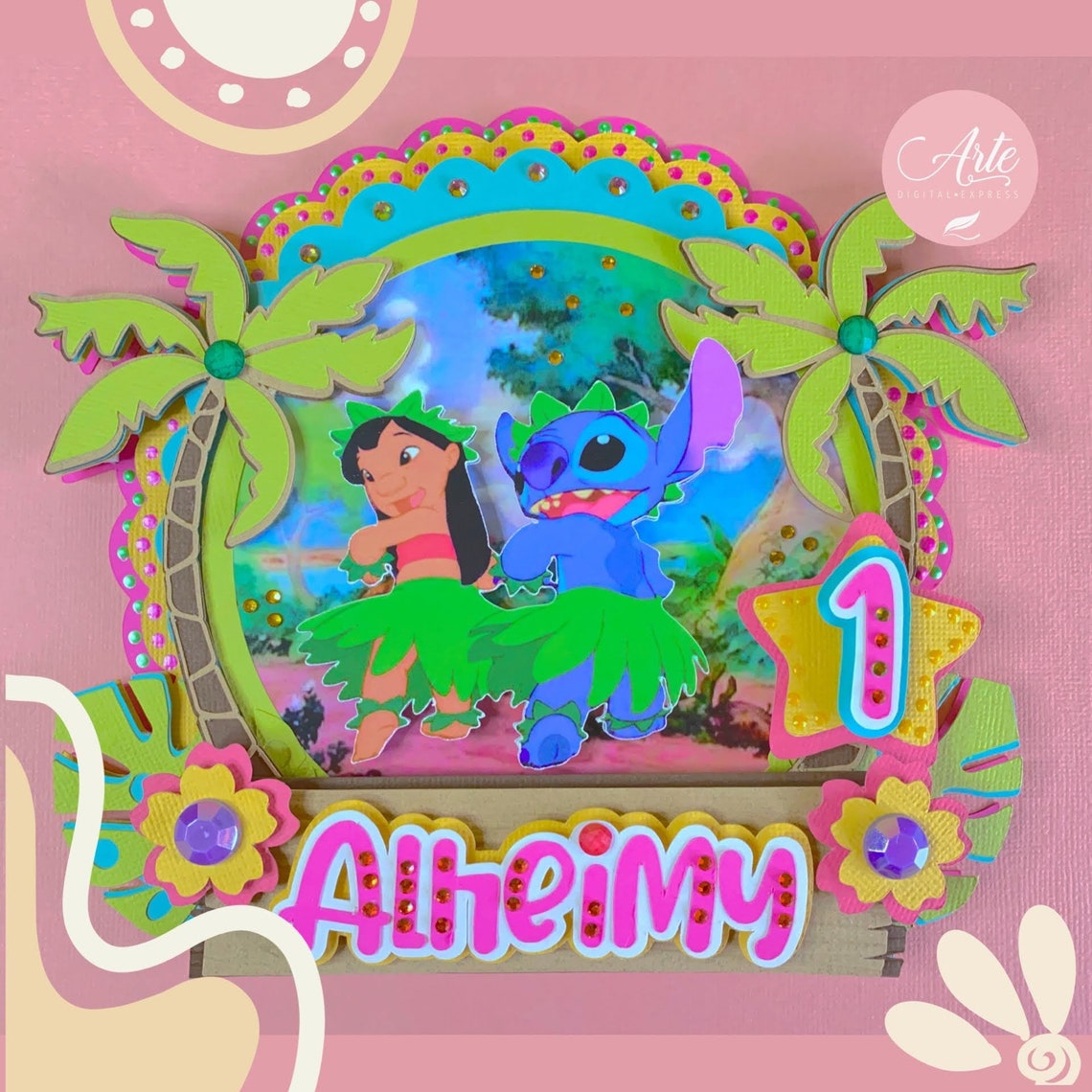 Lilo and Stitch Cake Topper in Layers INSTANT Download DIGITAL - Etsy