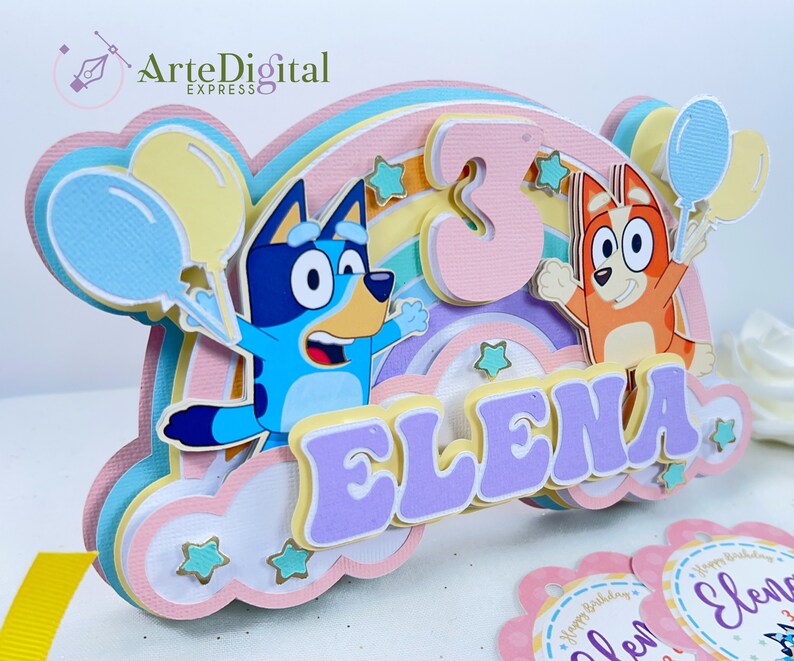 Bluey Cake Topper in Layers INSTANT Download DIGITAL File SVG - Etsy.de