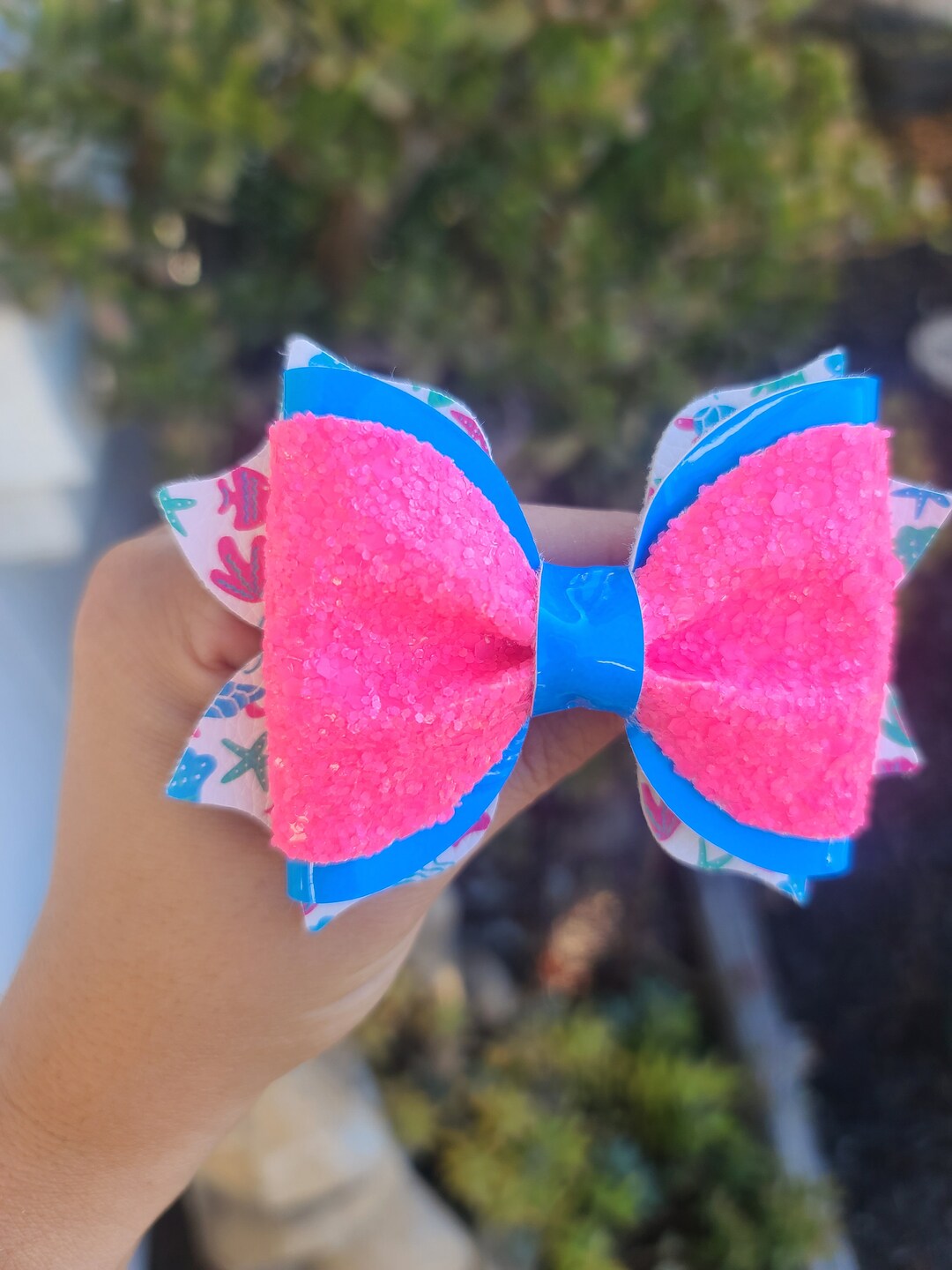 Under the Sea/ellie Bow/vegan Leather - Etsy