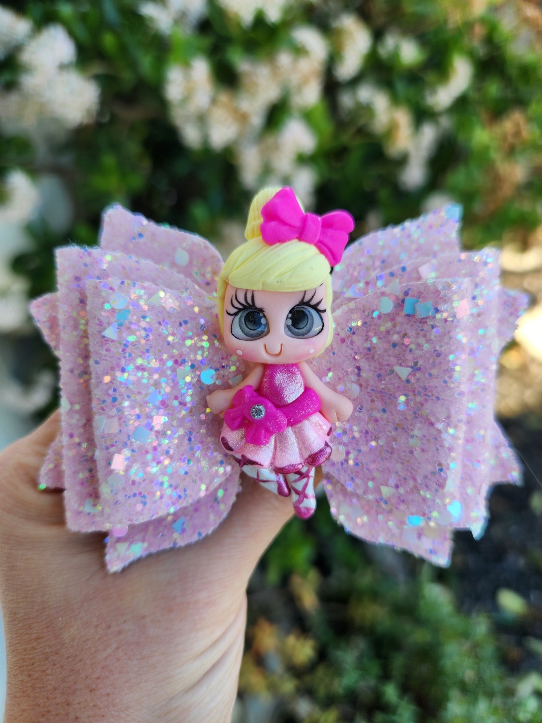 Light Pink Ballerina Bow: Ballet Clay, Chunky Glitter (clara Bow) - Etsy