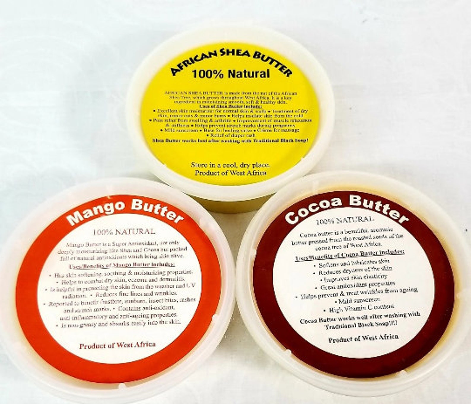 Raw Shea, Cocoa, Mango Butter Trio, Natural Moisturizer - Etsy Canada