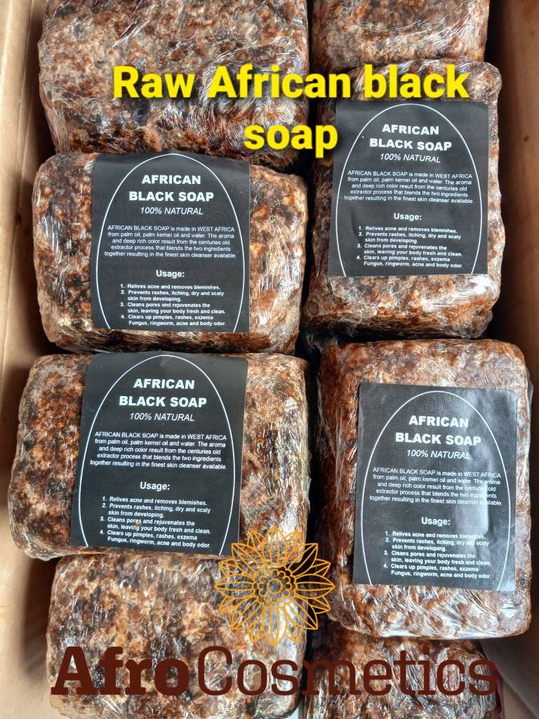 Raw African Black Soap Bar 8 Oz Bar From Ghana - Etsy