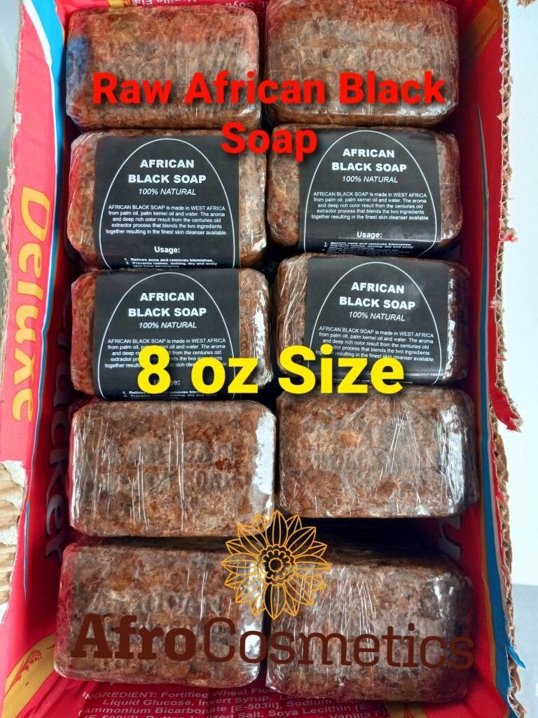 Raw African Black Soap Bar 8 Oz Bar From Ghana - Etsy