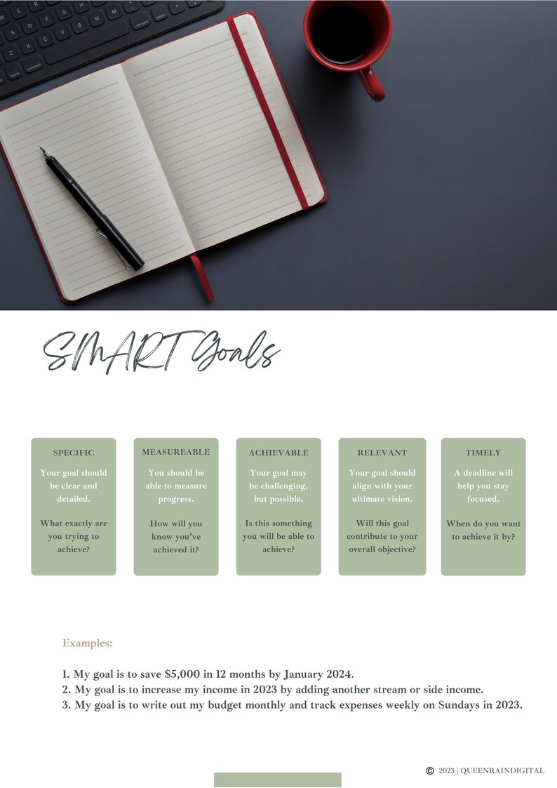 SMART Goal Worksheet, Printable Download, Setting Goals, Goal Setting ...