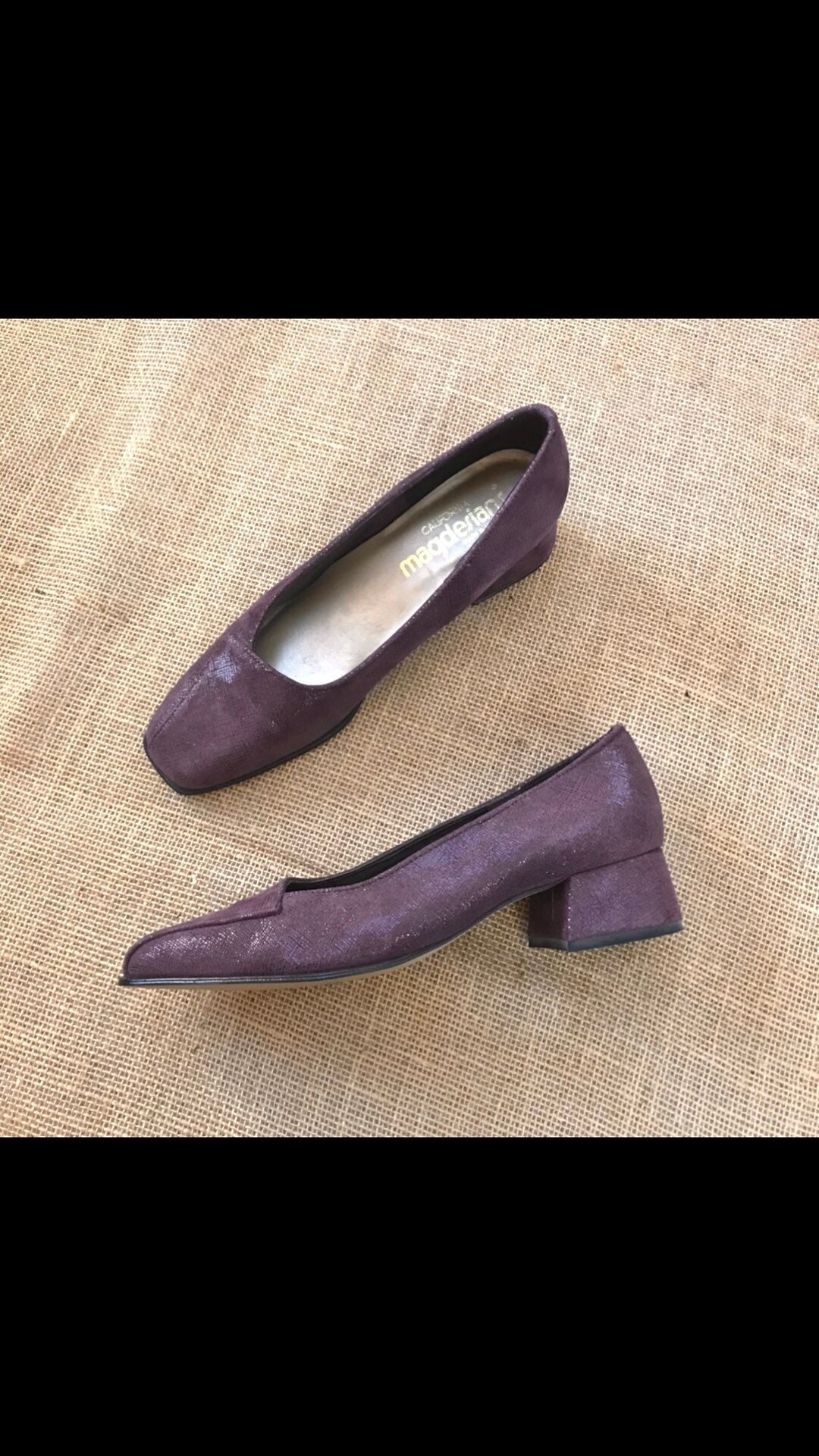 Vintage California Magdesians Heels Size 6 Womens Purple Low Kitten ...