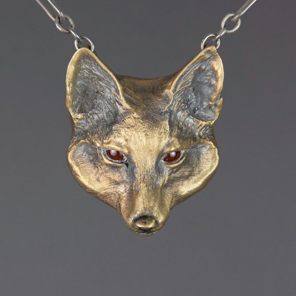 Carnelian Fox Necklace - Etsy