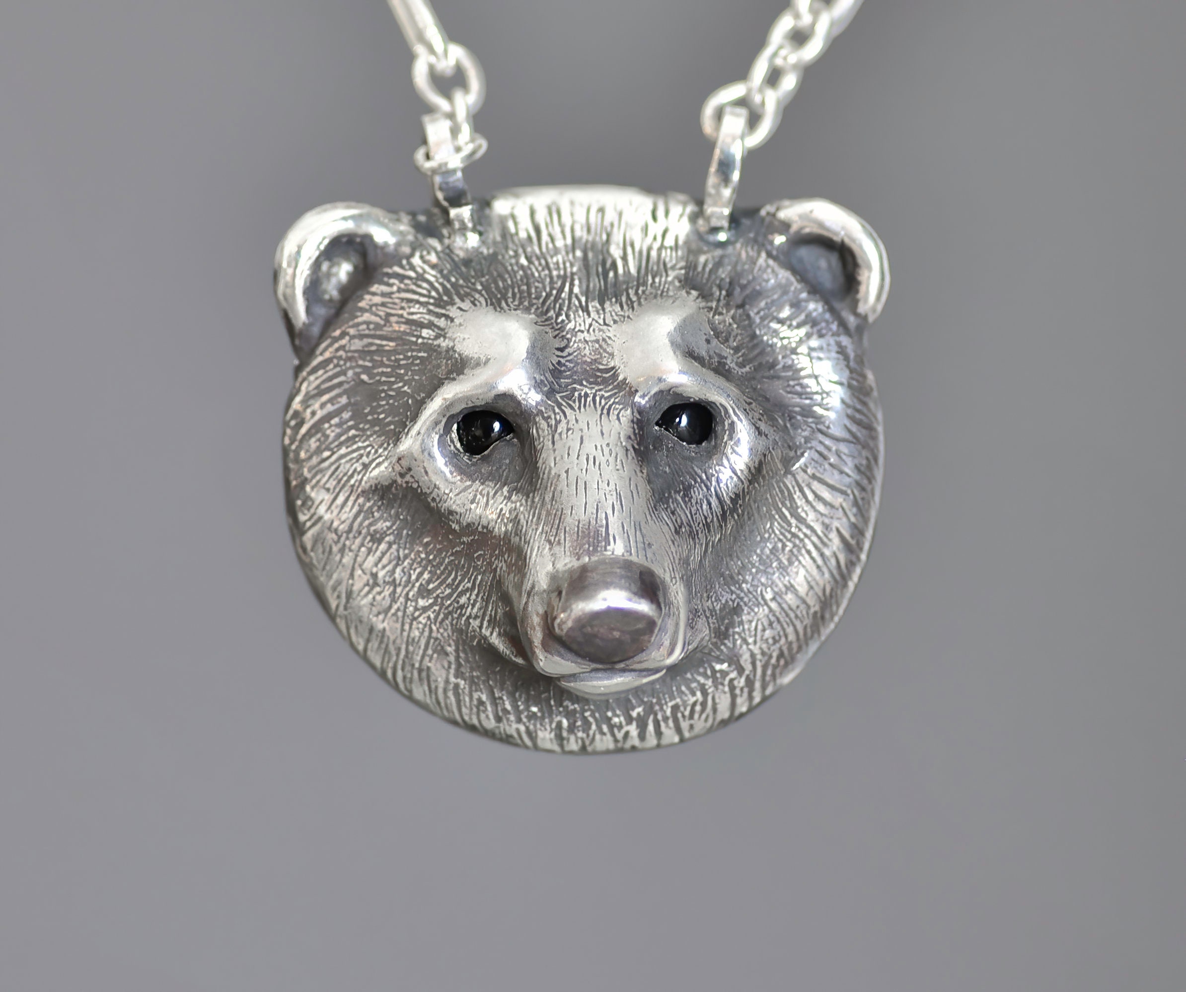 Brooke Stone Little Bear Silver Necklace - Etsy