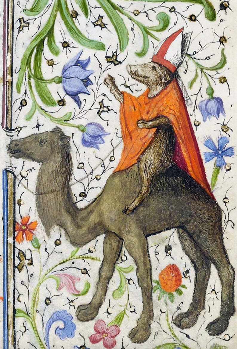 Bishop Warthog on Camel Medieval Print, Home Decor, Medieval Art ...