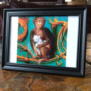 Monkey & Cat I Medieval Print, Art Gift, Home Wall Decor, Bestiary ...