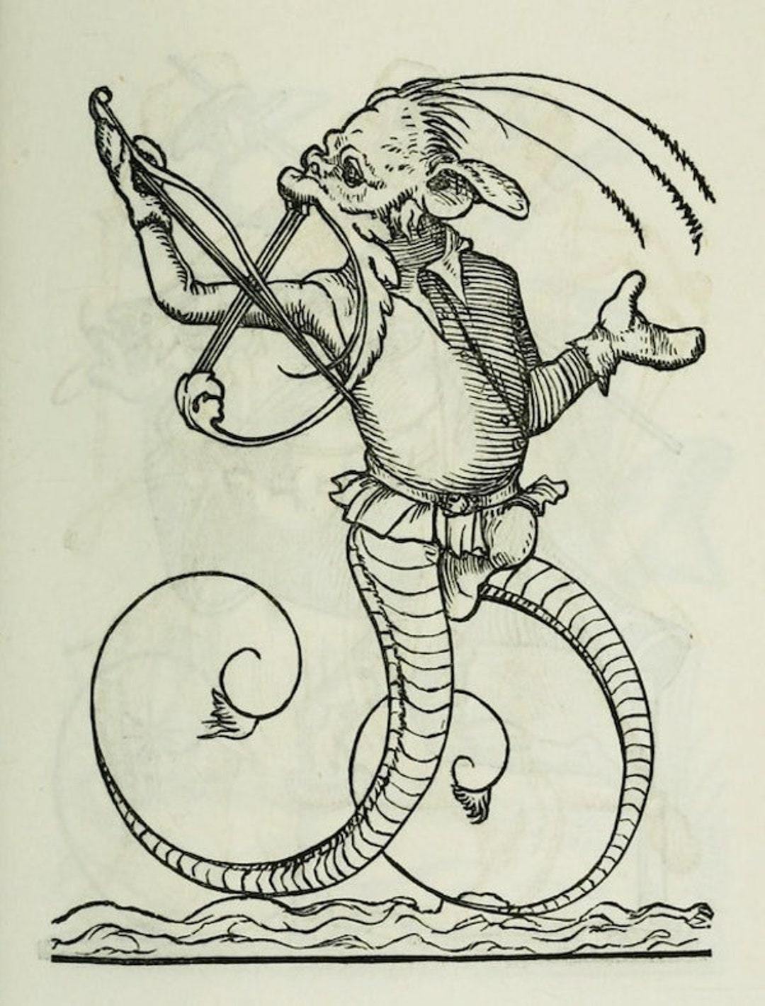 An Early Mouth Harp Renaissance Print, Medieval Art, Woodcut, Richard ...