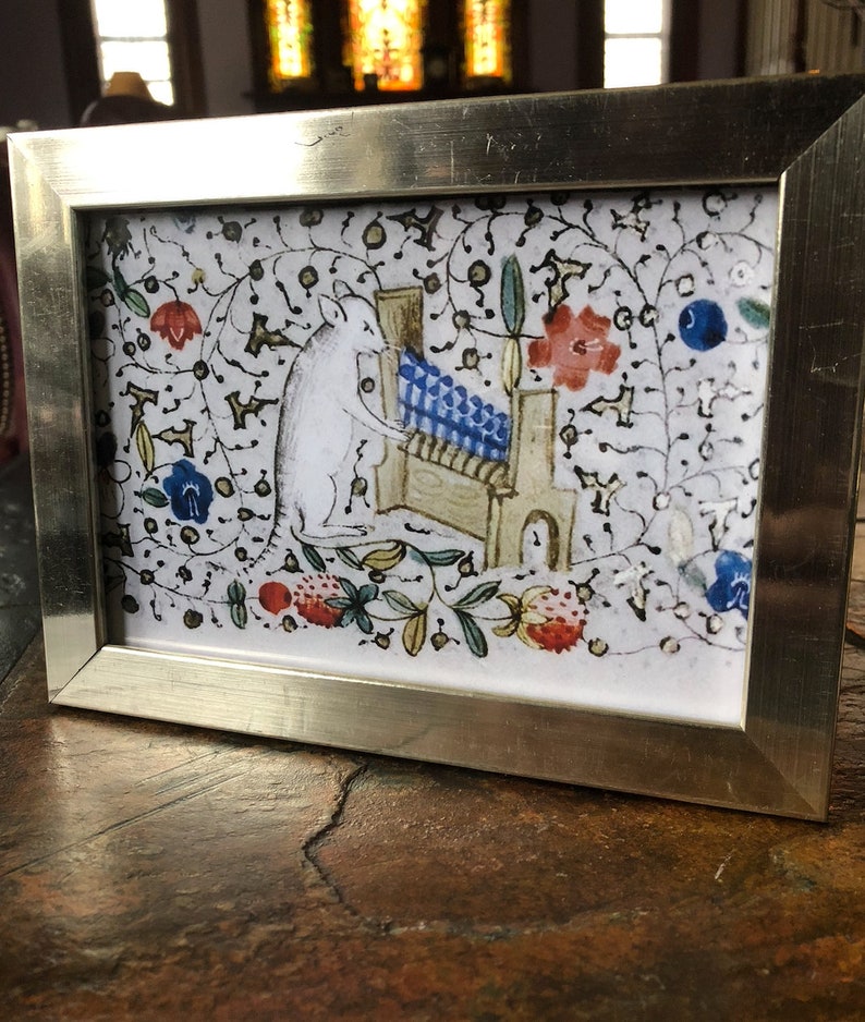 Calliope Medieval Print, Cat Art Gift, Home Decor, Bestiary, Marginalia ...