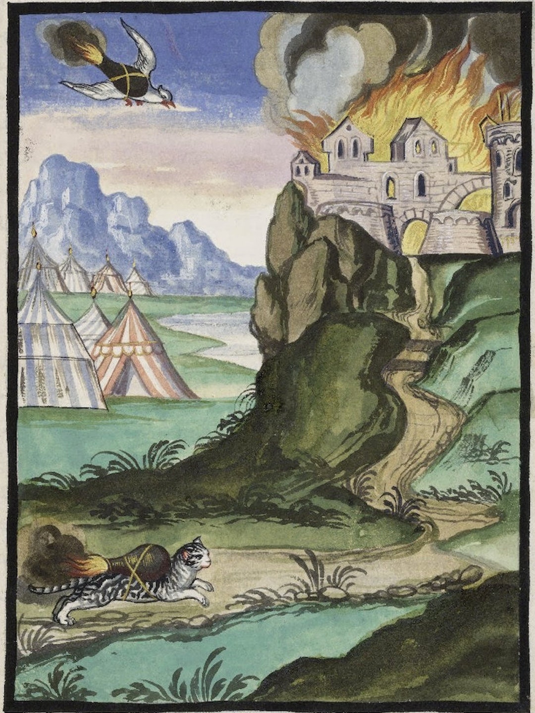 Rocket Zooms V Renaissance Print, Cat Art Gift, Bestiary, Medieval ...