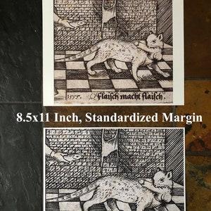 Flesh Makes Flesh Medieval Cat Print, Cat Gift, Wall Art, Framable ...