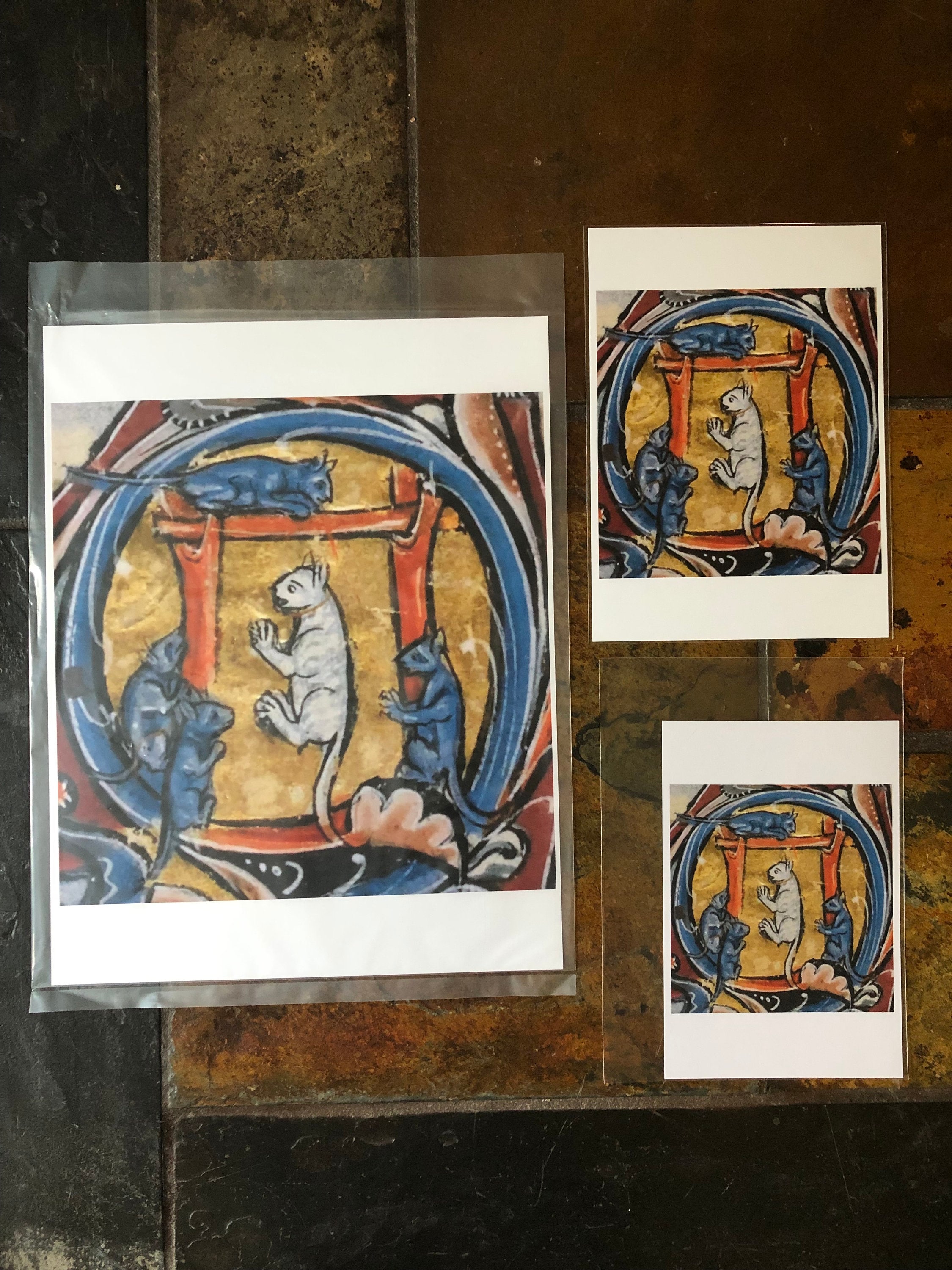 Levitating Cat Medieval Print, Art Gift, Home Decor, Bestiary ...