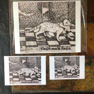 Flesh Makes Flesh Medieval Cat Print, Cat Gift, Wall Art, Framable ...