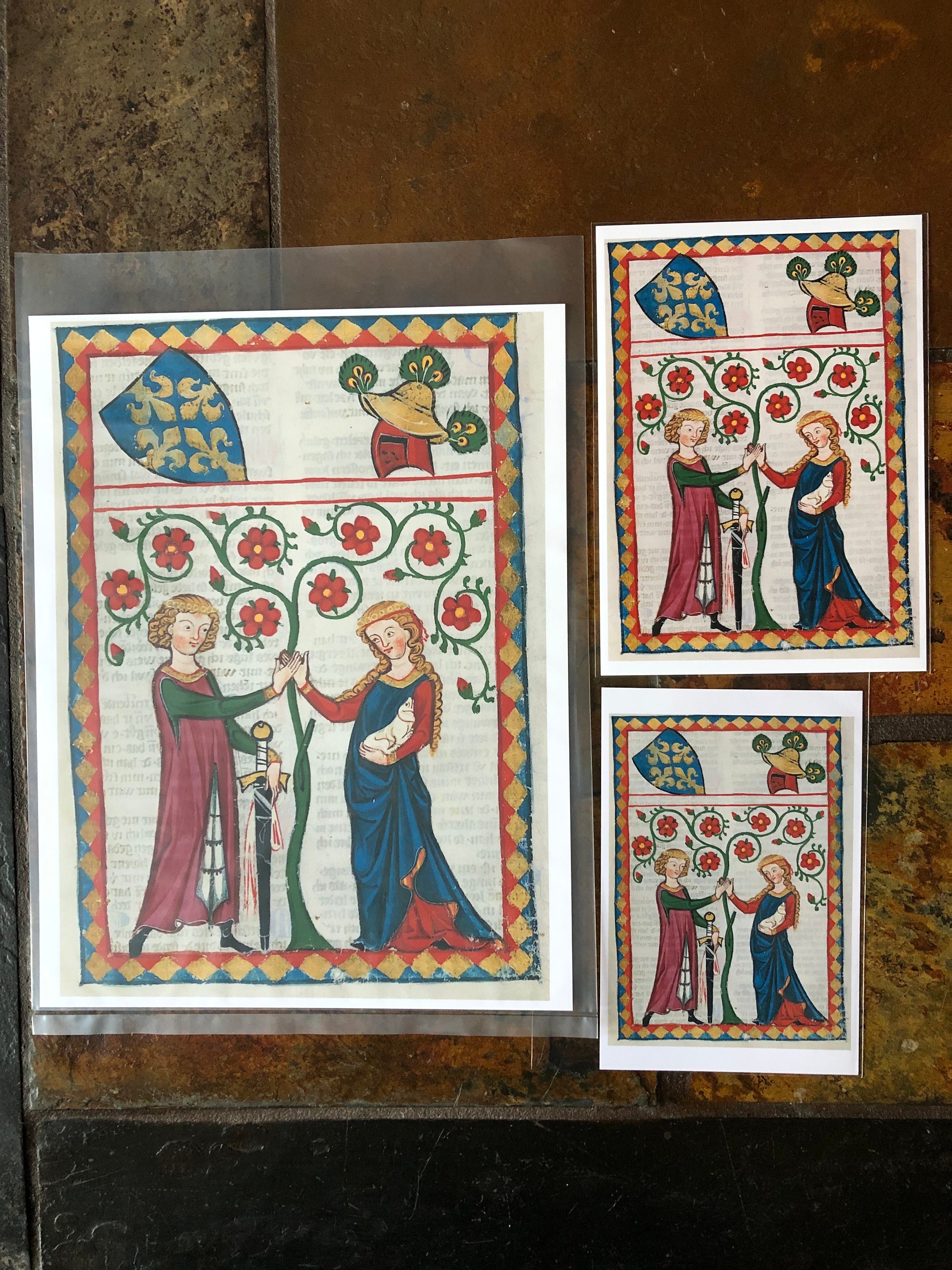 Dog Attends the Wedding Medieval Art Print, Codex Manesse, Botanical ...