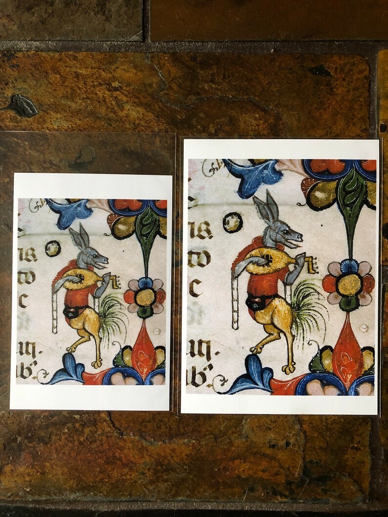 Happy Donkey With Lute Medieval Print, Donkey Gift, Wall Art, Framable ...