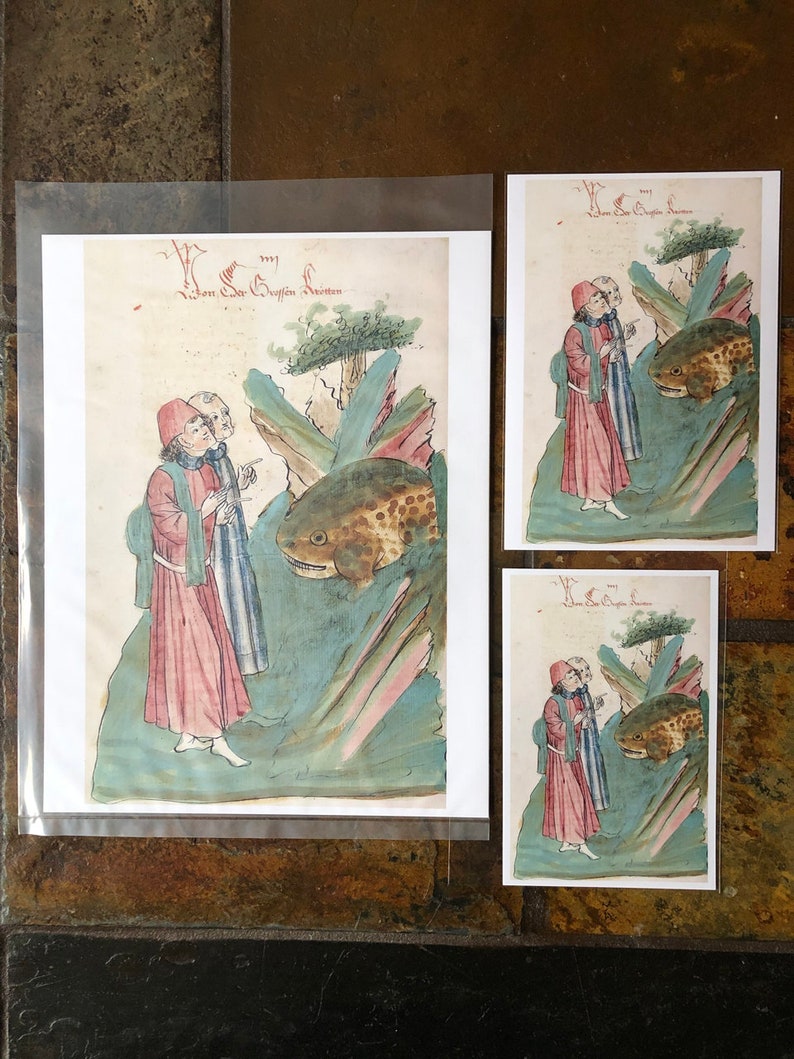 Wise Frog Medieval Print, Pet Frog, Home Decor, Authentic Art, Medieval ...