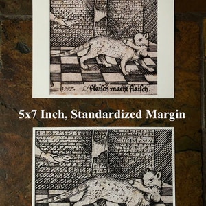 Flesh Makes Flesh Medieval Cat Print, Cat Gift, Wall Art, Framable ...