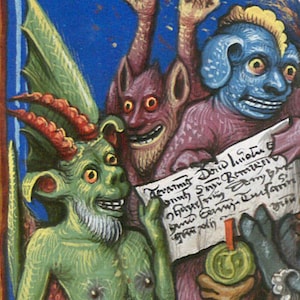 Happy Demons Medieval Print, Gift, Wall Art, Framable Print, Authentic ...