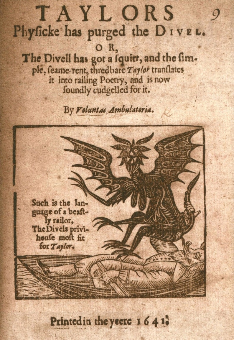 Devil Poo Renaissance Print, Gift, Home Decor, Woodcut, Propaganda ...