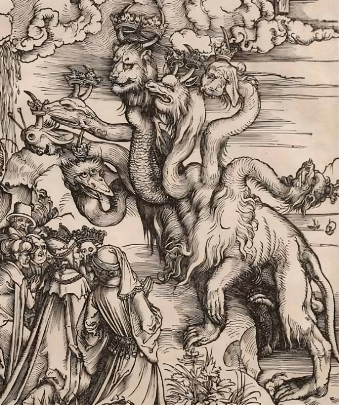 Seven Headed Monster Medieval Print, Gift, Mythic Creatures, Fantasy ...