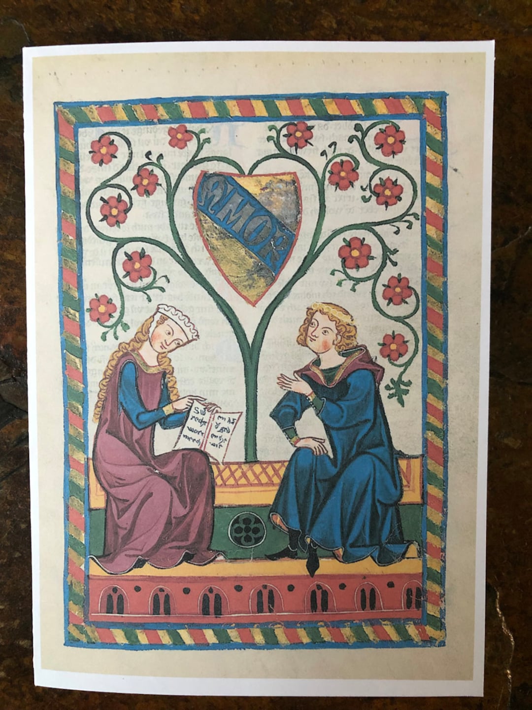 Blank Greeting Card, Bookish Date, Courtship, Offbeat Art Print ...