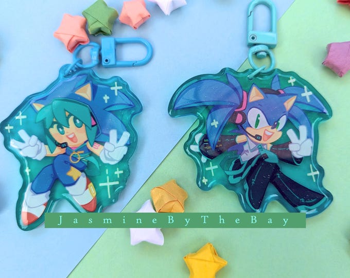 Sonic and Miku Glitter Charms - Etsy