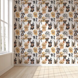 Dog Breeds Seamless Pattern, Painted Dogs Repeating Pattern, Puppy ...