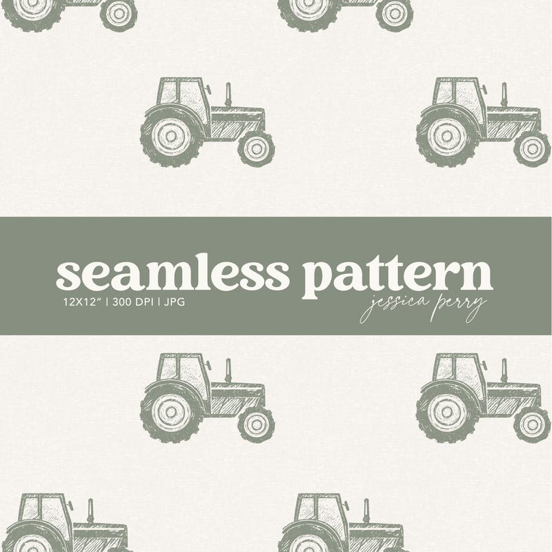 Green Tractor Canvas Fabric - Etsy