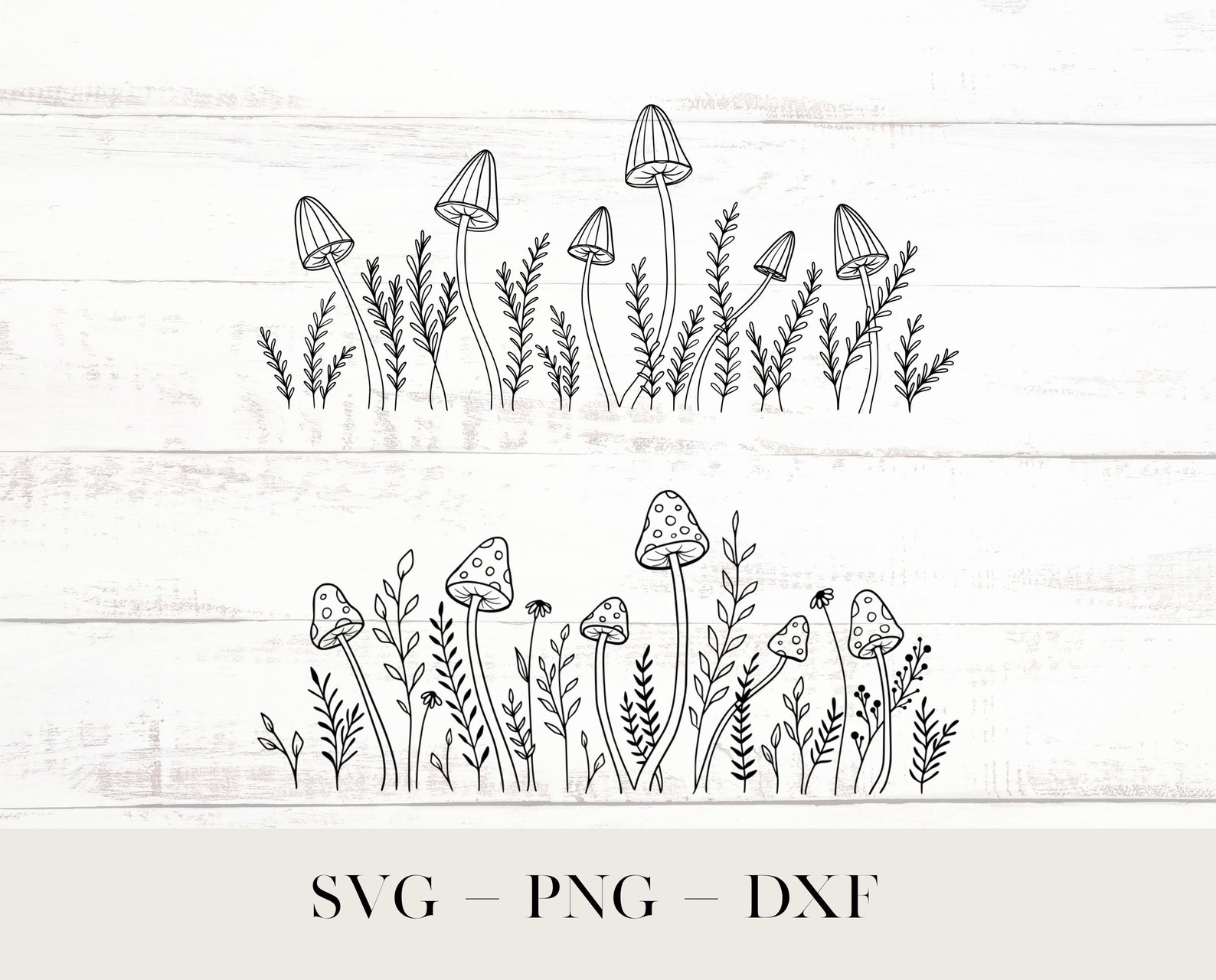 Row of Mushrooms Svg Bundle Mushroom Svg Fungi Clipart Cute | Etsy UK