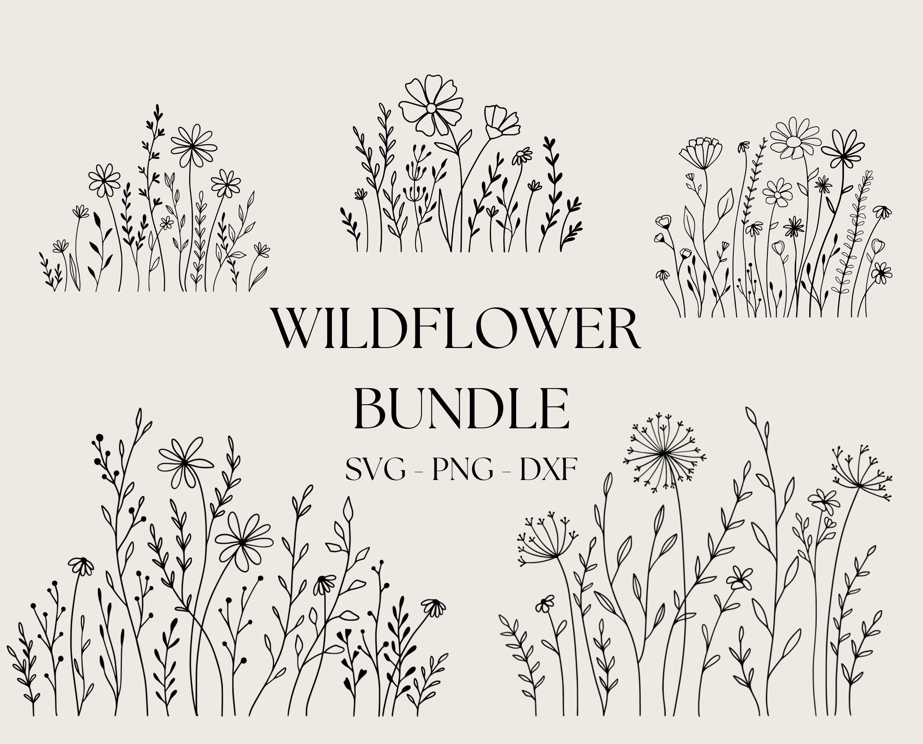 Wildflower Bundle Svg Flower Meadow Svg Flower Border SVG - Etsy