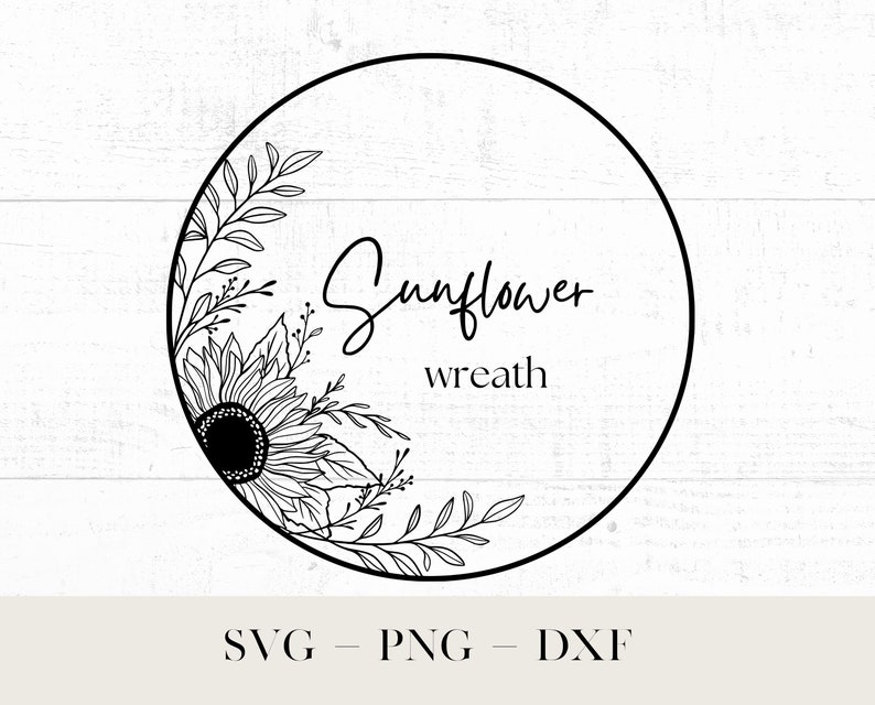 Circle Monogram Frame Svg Sunflower Vector Floral Border - Etsy