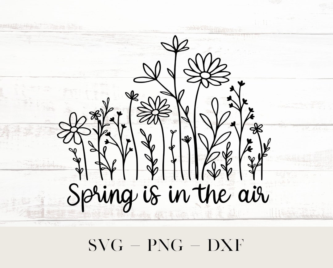 Spring Flowers SVG, Wild Flowers Svg, Doodle Vector Flower Svg, Flower ...
